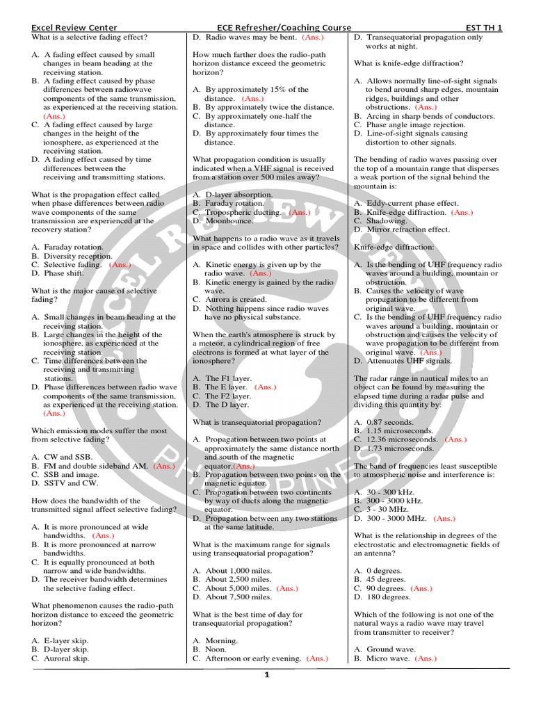Radio wave propagation and diffraction concepts | PDF | Radio ...