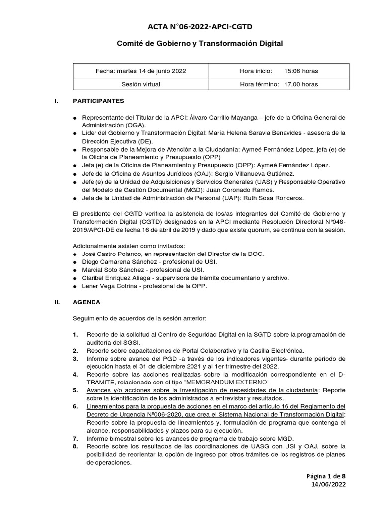 Acta 06-2022 CGTD | PDF | Programa de computadora | Programación