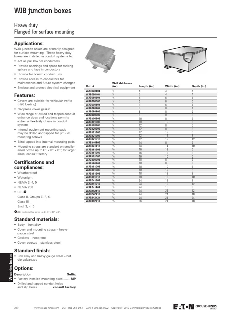 WJB Junction Box Eaton | PDF | Equipment | Building Engineering