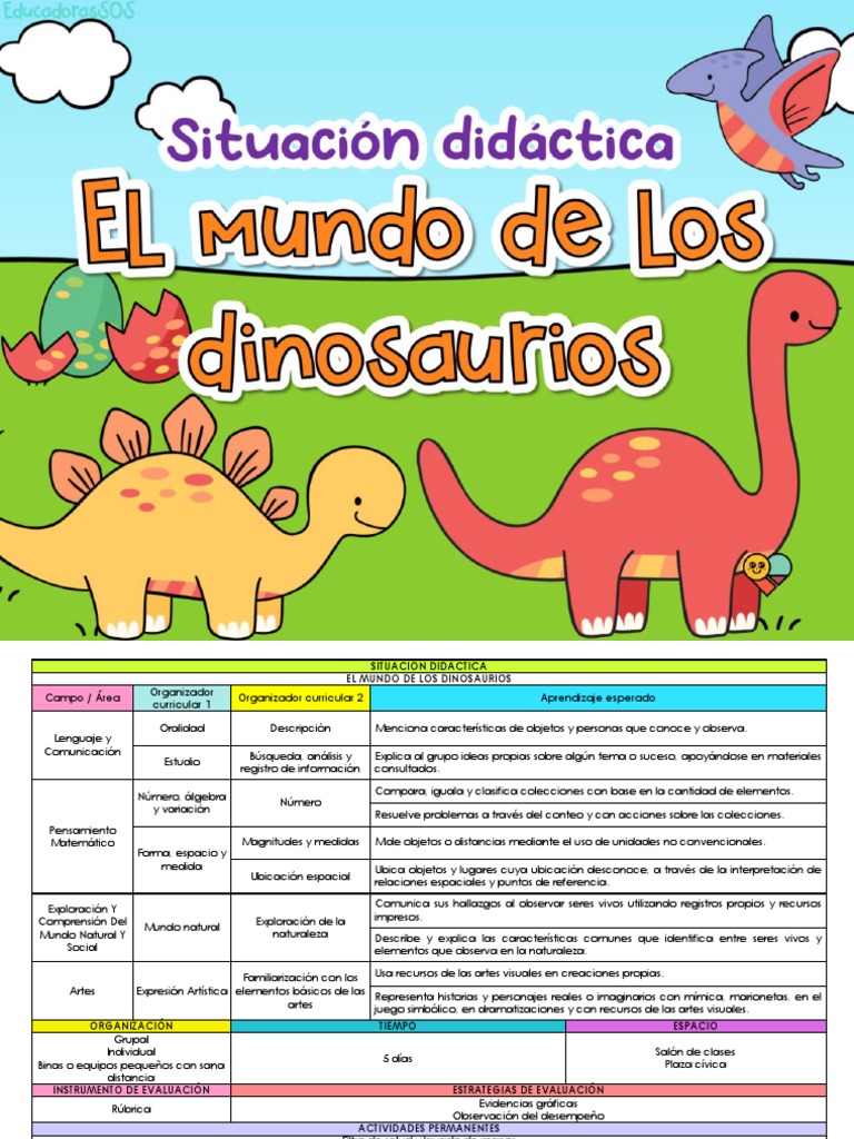 Sit 5 - El Mundo de Los Dinosaurios - Educadorassos | PDF | Dinosaurios ...