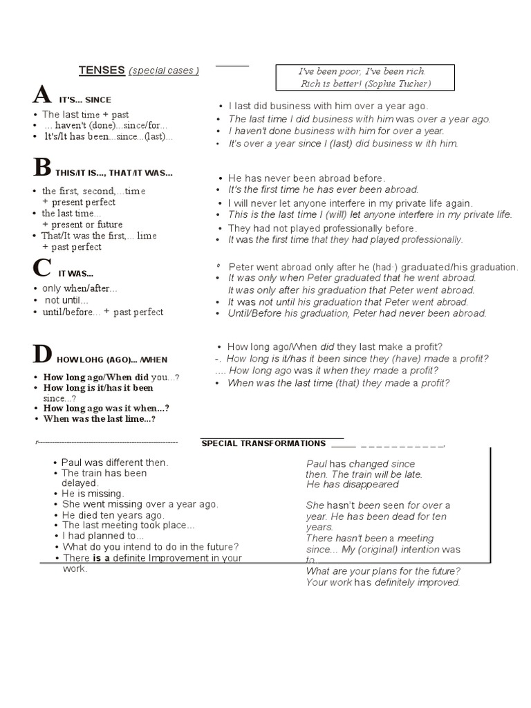 Special Use of Tense | Download Free PDF | Adjective | Adverb