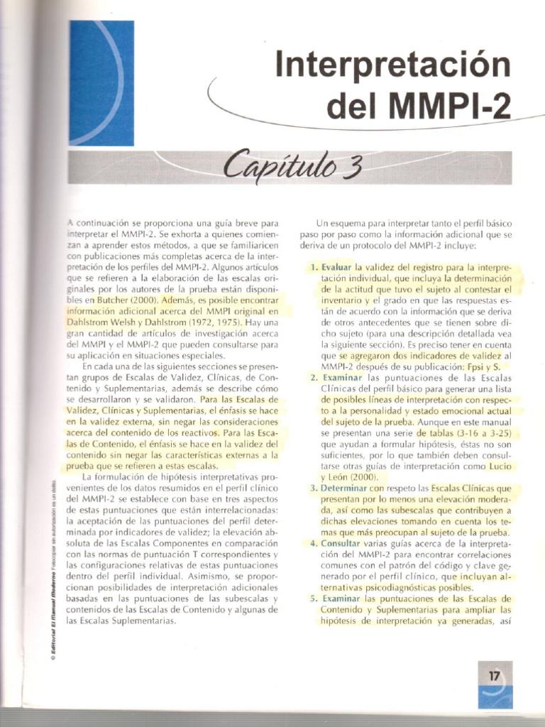 Interpretación Mmpi-2 | PDF
