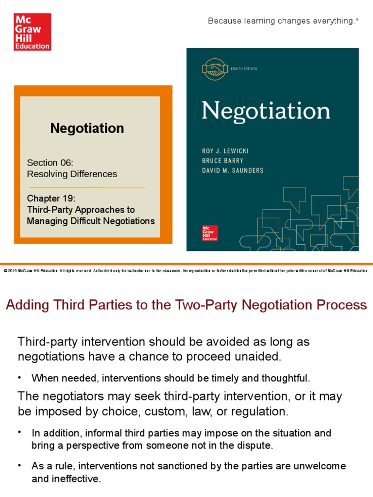 Lewicki 8 e Chapter 19 | PDF | Mediation | Arbitration