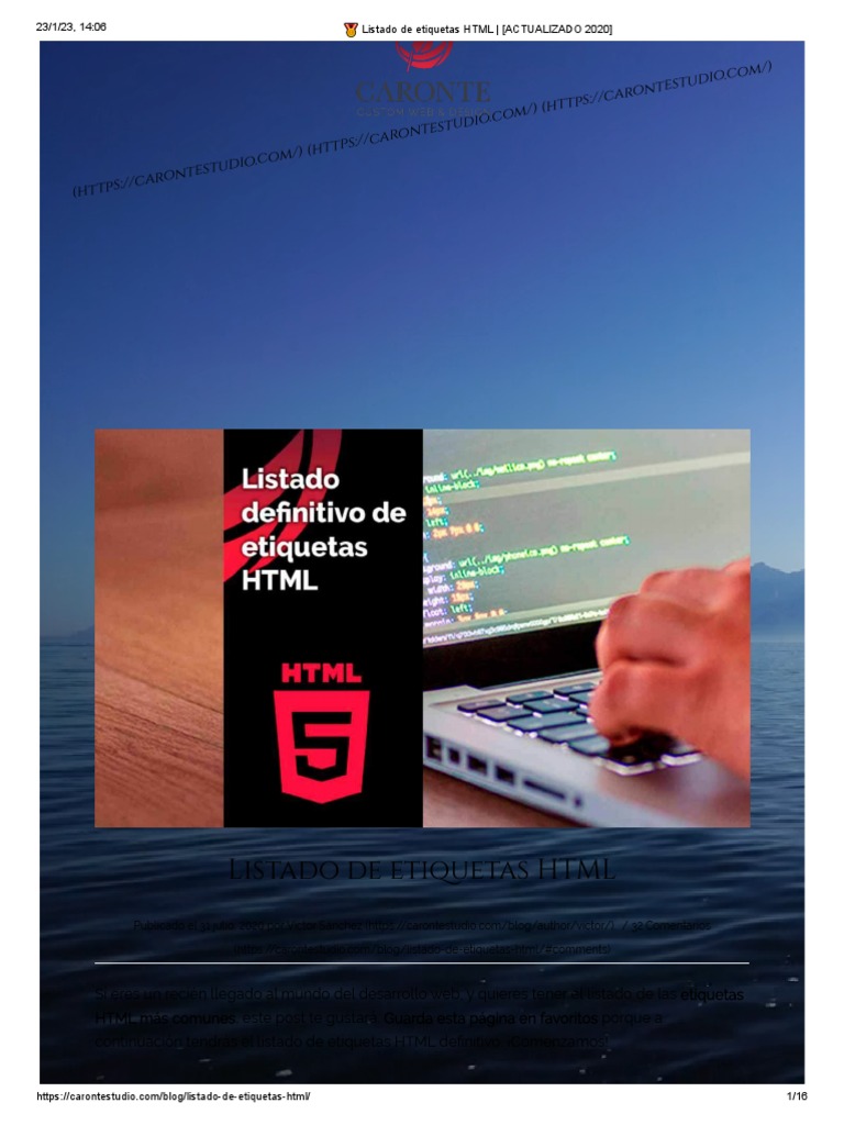 ? Listado de etiquetas HTML _ [ACTUALIZADO 2020] | PDF | HTML | Página web
