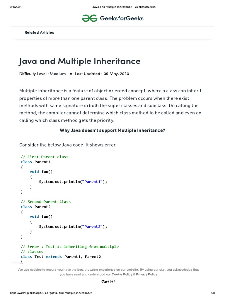 6 B I Java And Multiple Inheritance Pdf Inheritance Object Oriented Programming Method