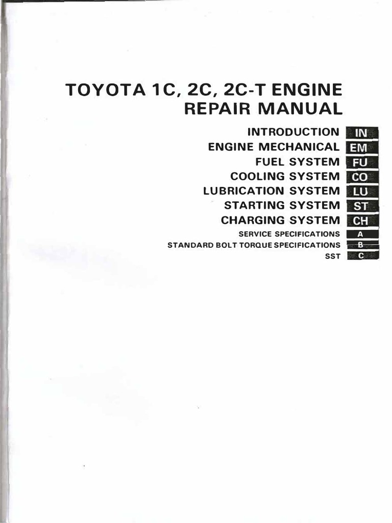 Toyota 1C-2C-2C-T Diesel Engine Repair Manual | PDF | Diesel Engine ...