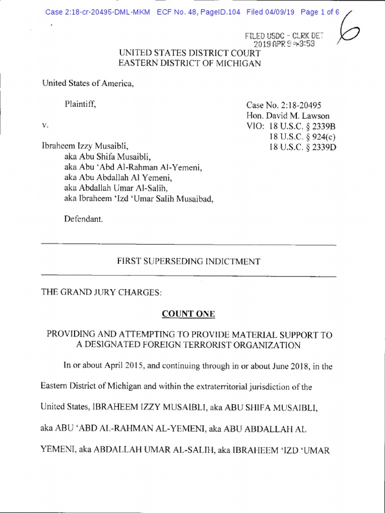 Musaibli Superseding Indictment Pdf