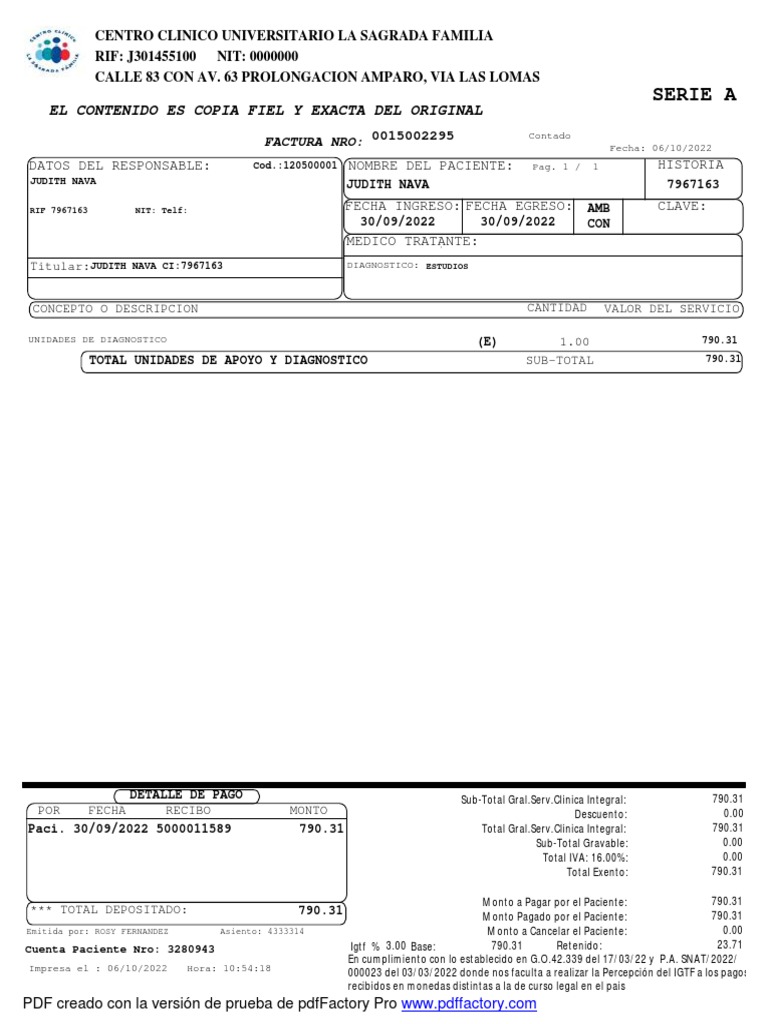 Judith Nava Factura | PDF