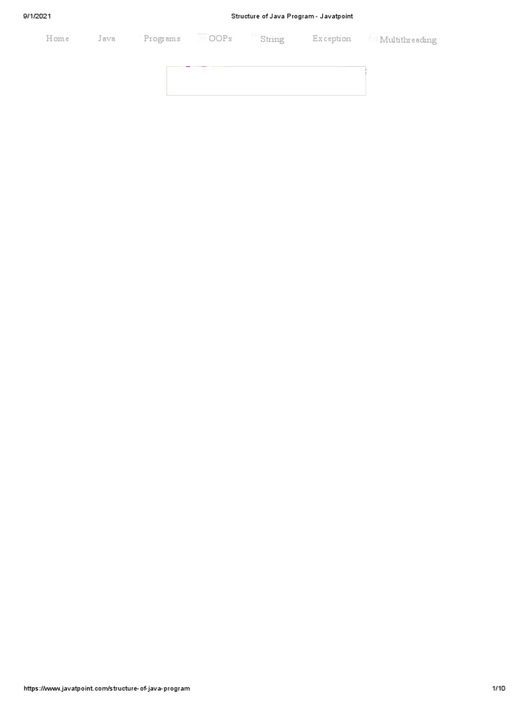 Structure of Java Program - Javatpoint | Download Free PDF | Class (Computer Programming ...