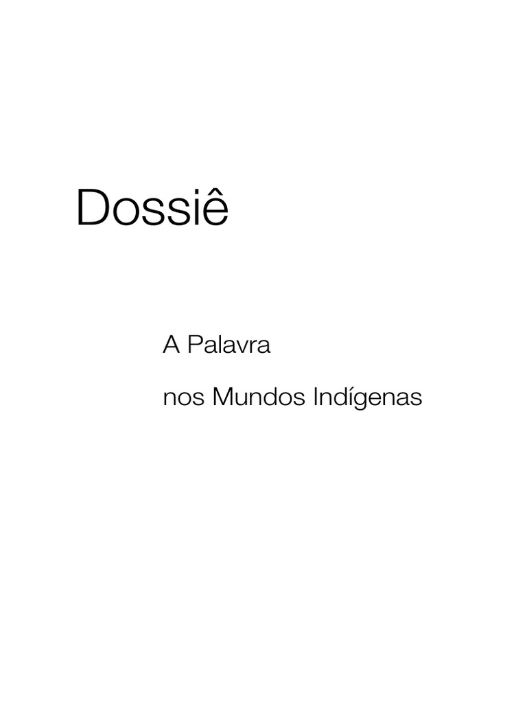 R@U 13-1 Dossie (6462) | PDF | Etnografia | Palavra