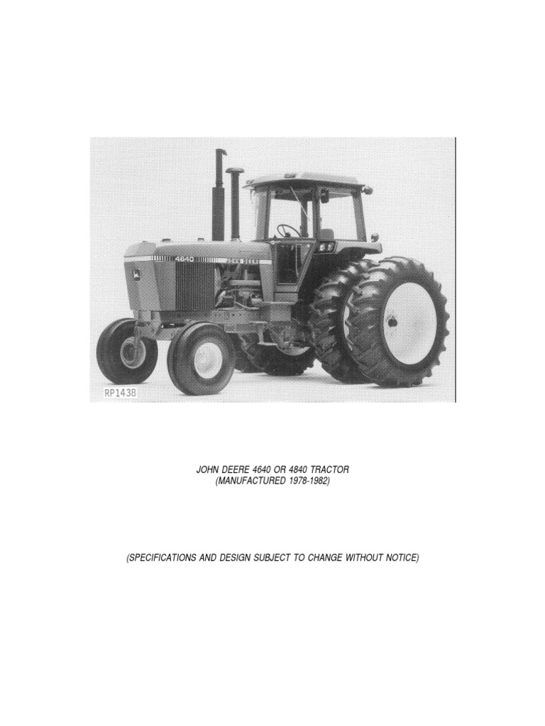 4640 and 4840 Tractors Introduction | PDF | Screw | Tractor