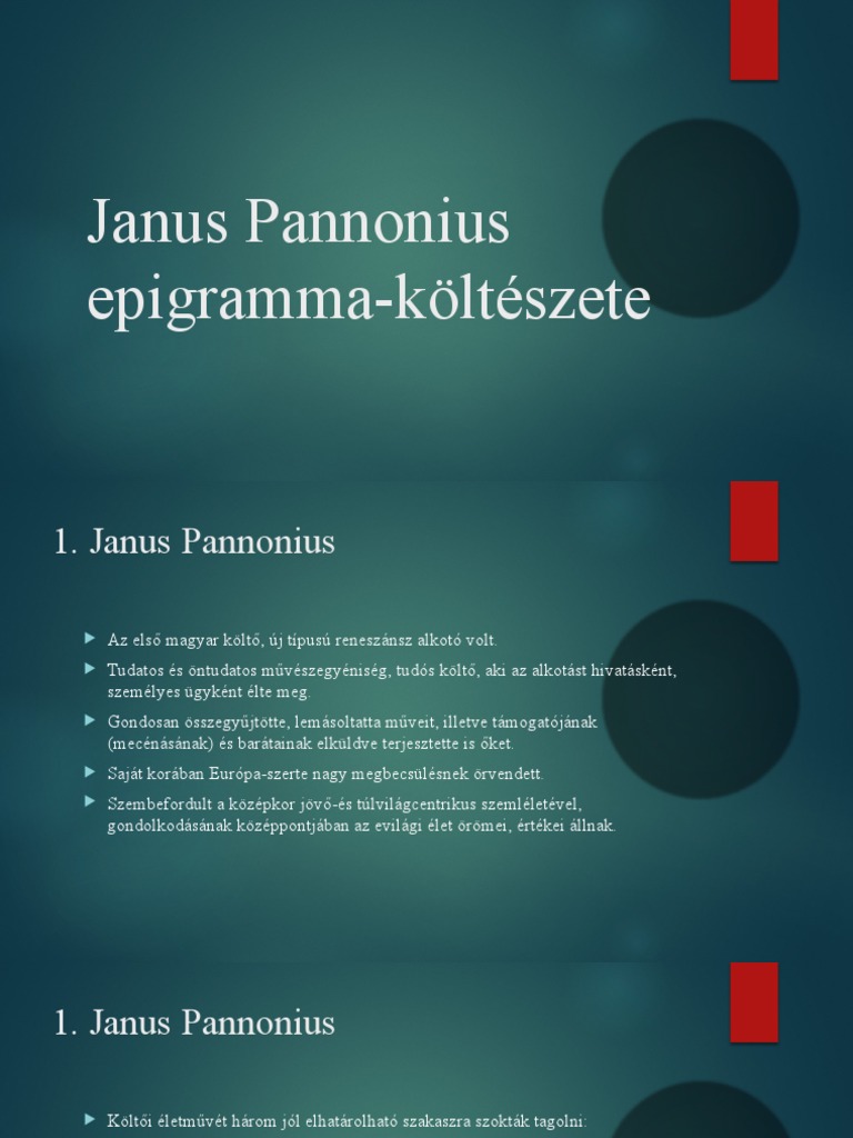 Janus Pannonius Epigramma-Költészete | PDF