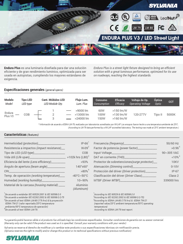 Ficha Técnica - Endura Plus V3 | PDF