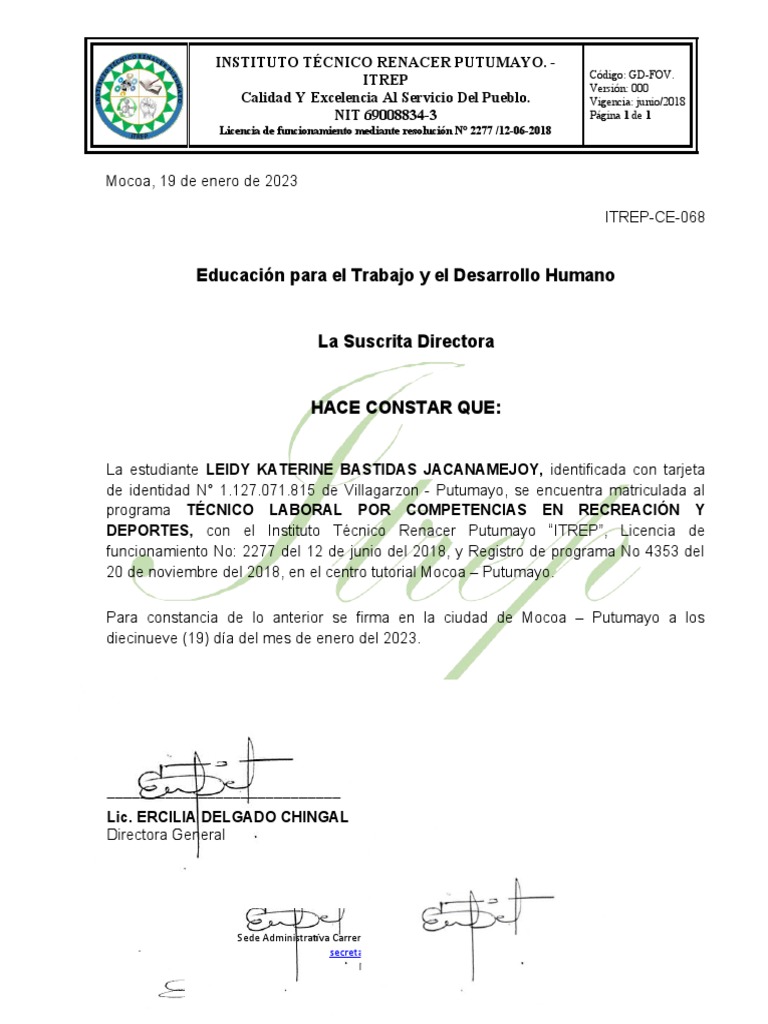 ITREP-CE-068 - DEBE | PDF