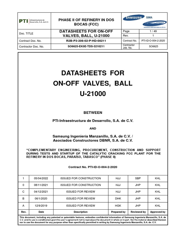 R2B P3 206 02 P HD 00211 - Datasheet For OnOff - Ball Valves, U 21000 - Rev.1 | Download Free ...