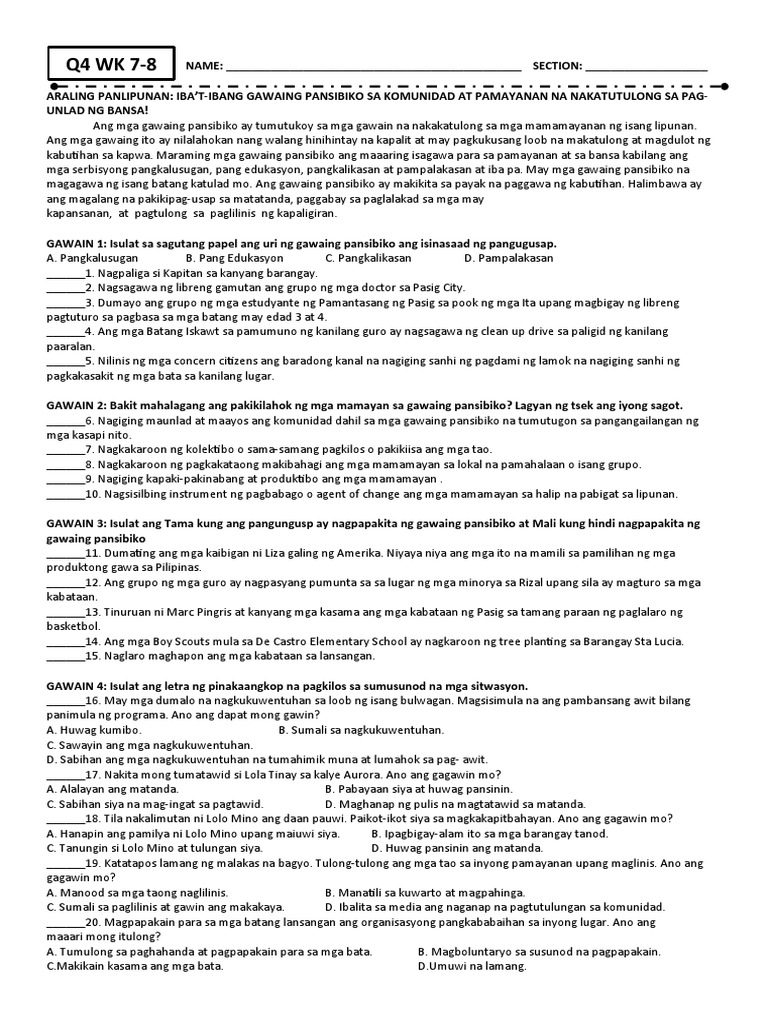 Ap Q4 W7 W8 Thursday | PDF