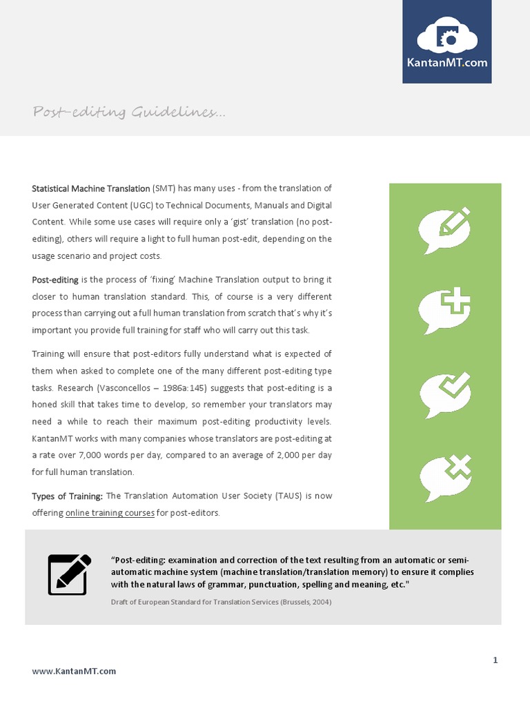Post-Editing Guidelines KantanMT | PDF | Human Communication | Cognition