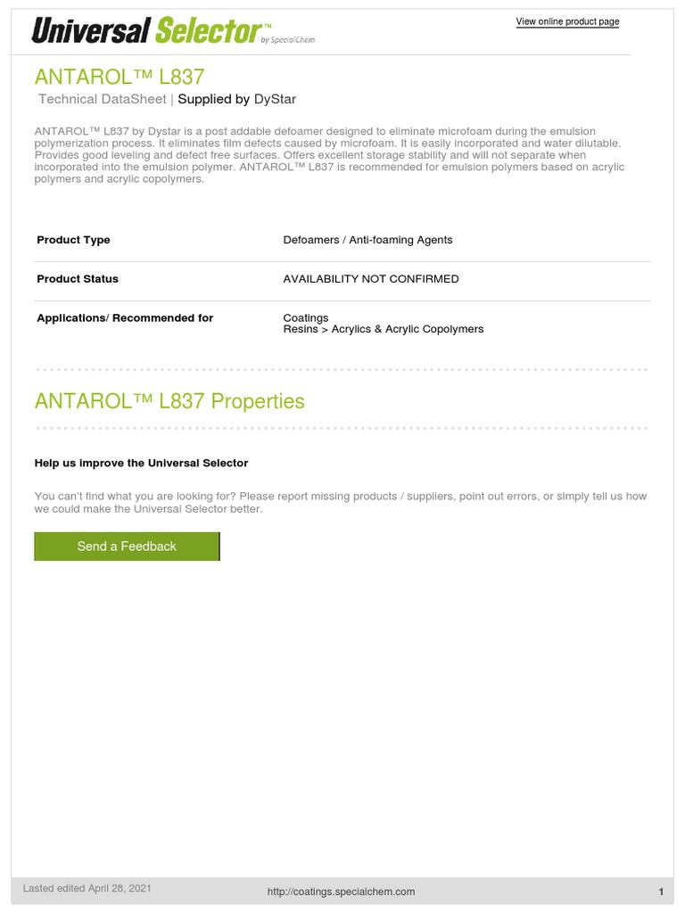 ANTAROL™ L837 - DyStar | PDF