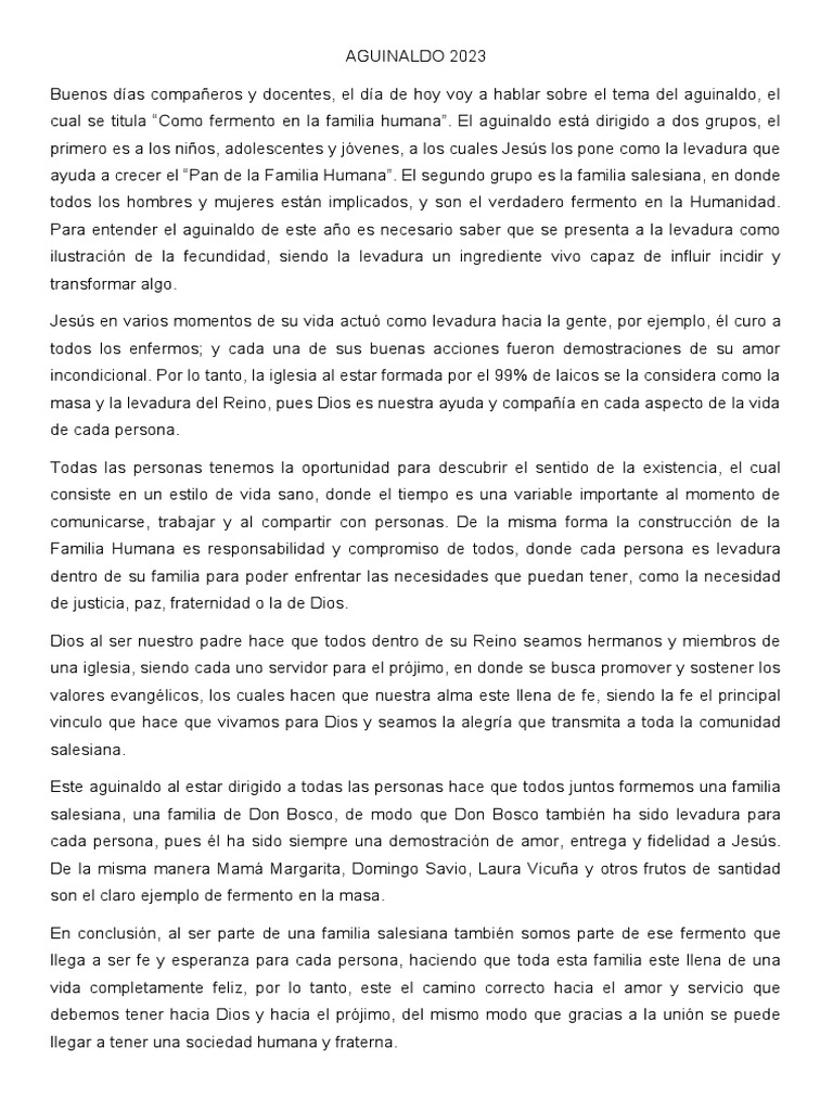 Aguinaldo 2023 | PDF | Amor