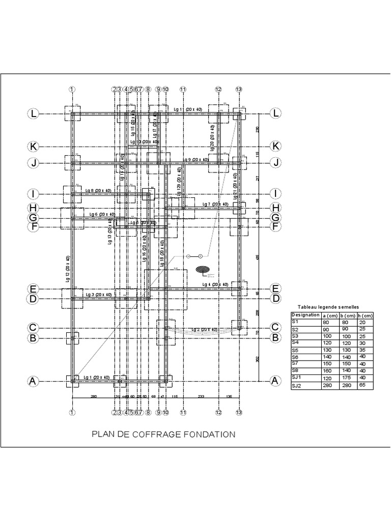 Plan de Coffrage Fondation | PDF