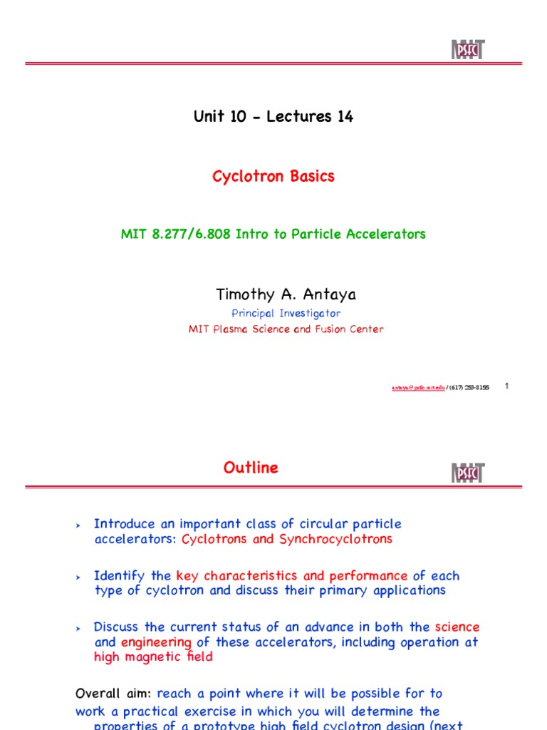 Cyclotron Basics and Applications | PDF | Particle Accelerator ...
