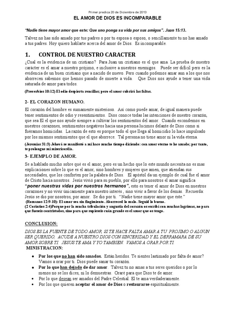 099 El Incomparable Amor de Dios | Descargar gratis PDF | Amor | Dios