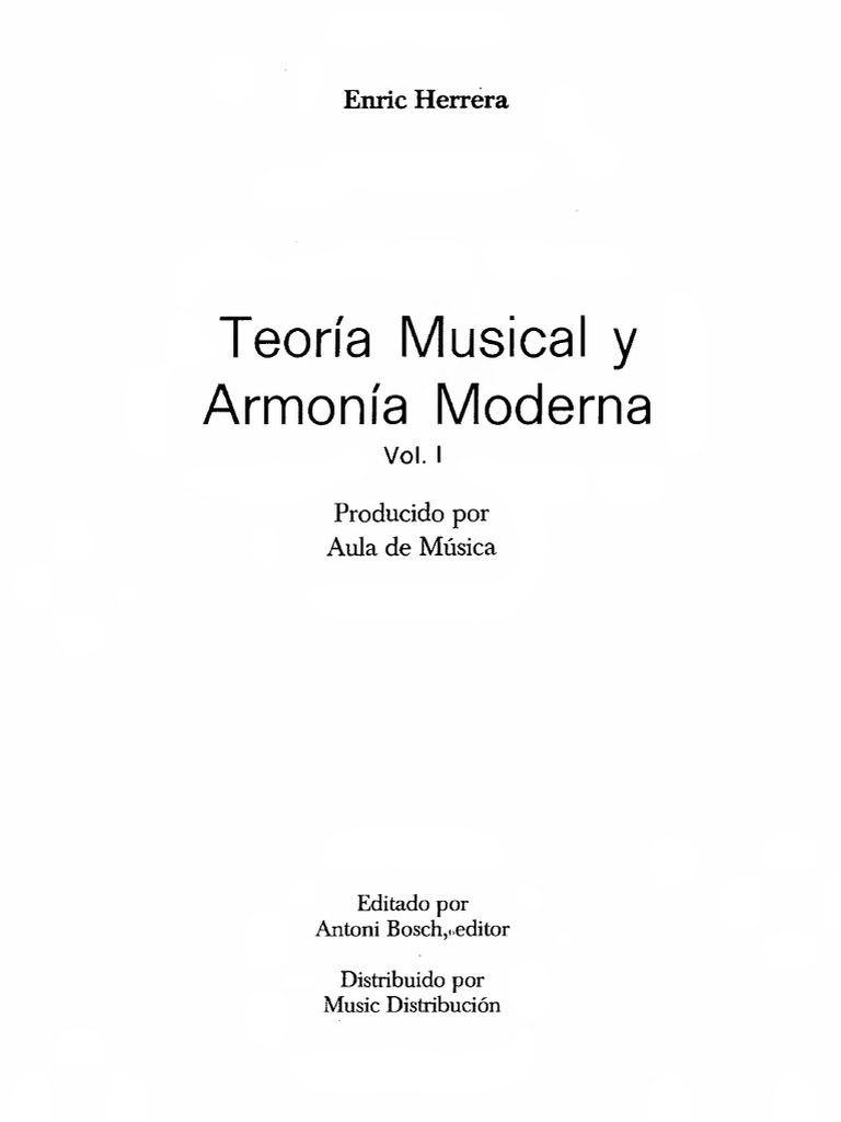 Enric Herrera - Teoria Musical y Armonia Moderna Vol 1 Text | PDF ...