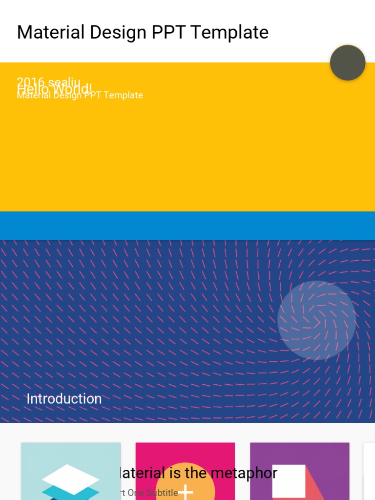 Material Design PPT Template | PDF