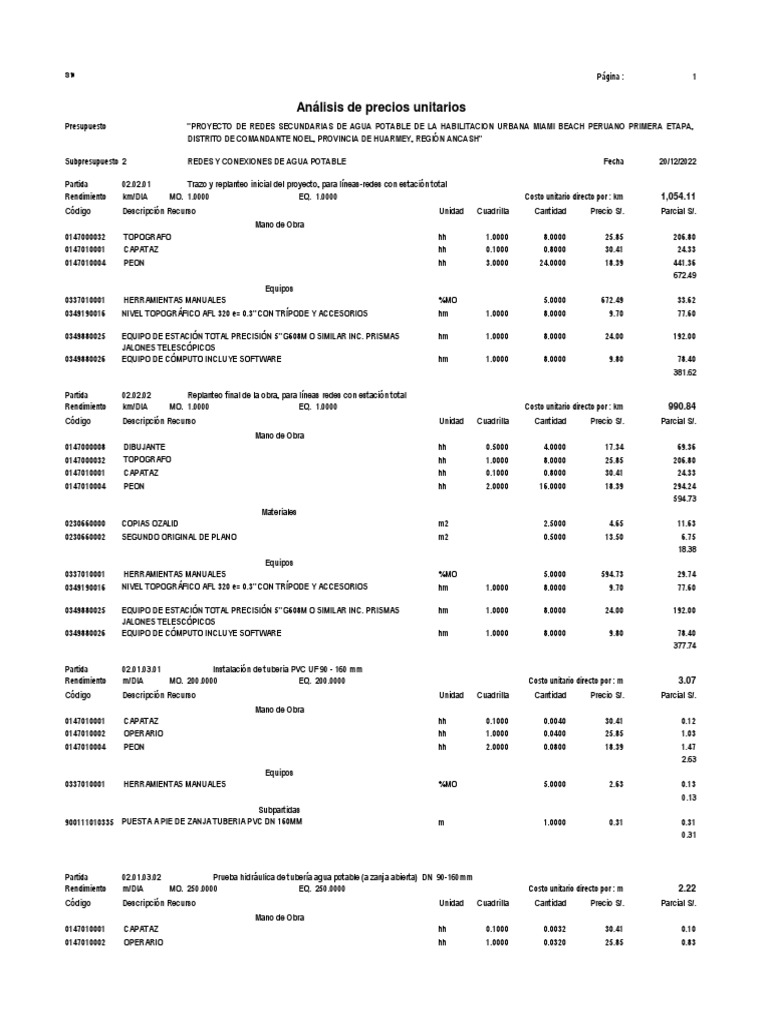 APU de Redes de Agua | PDF | Geografía | Ciencias fisicas