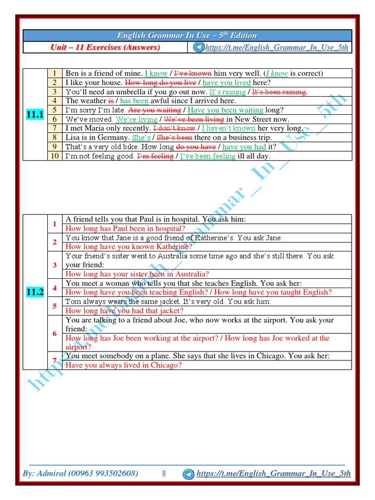 Unit-11 Exercises Answered | PDF