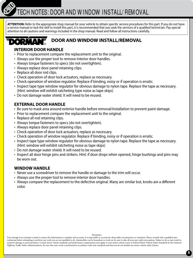 Door and Window Installation Instructions | PDF | Door | Road Traffic ...