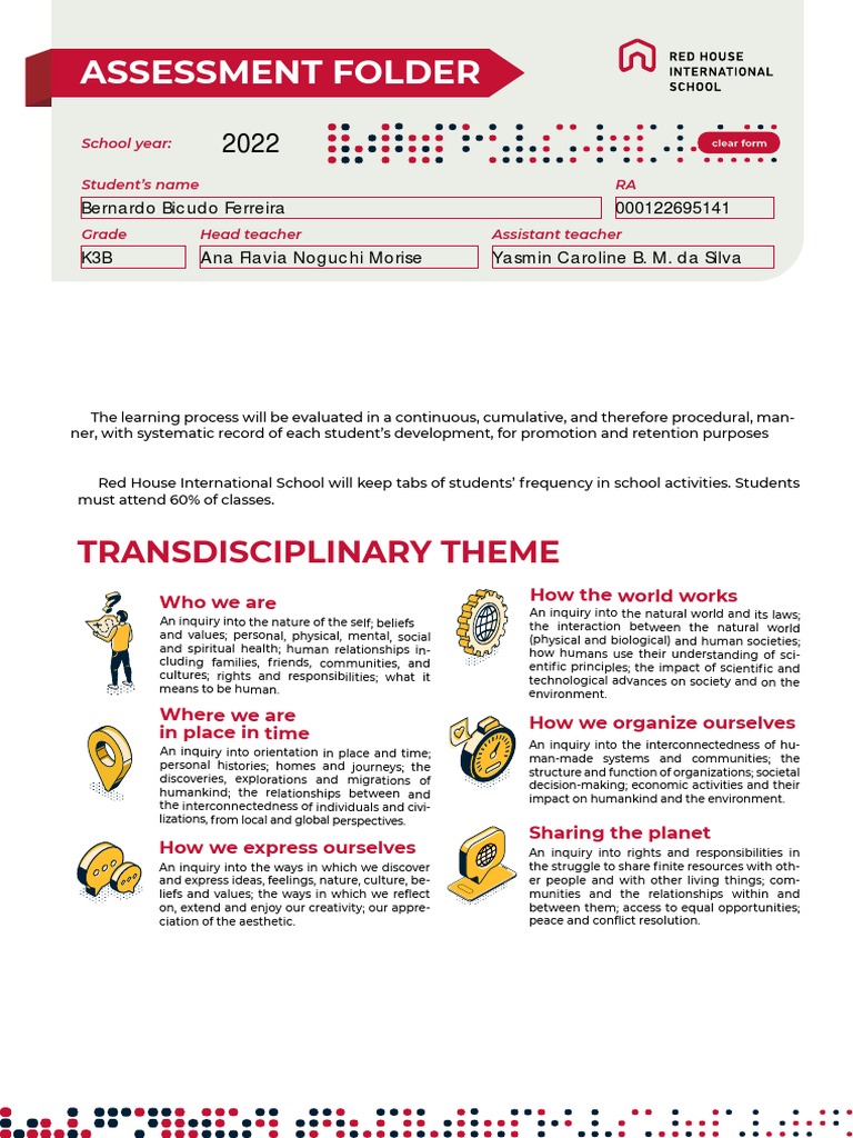 Assessment Folder: Transdisciplinary Theme | PDF | Creativity | Cognition