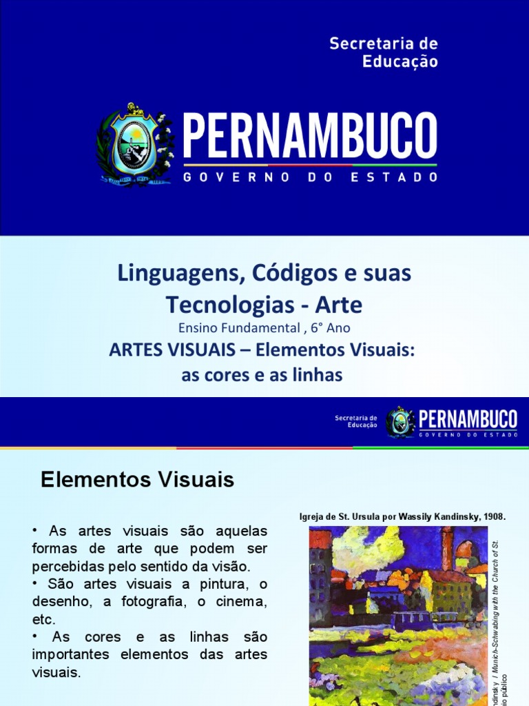 ARTES VISUAIS - Elementos Visuais As Cores e As Linhas | PDF | Cor | Luz
