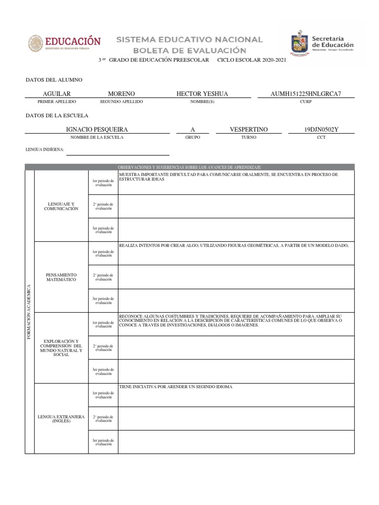 1 Momento | PDF | Evaluación | Educación de la primera infancia
