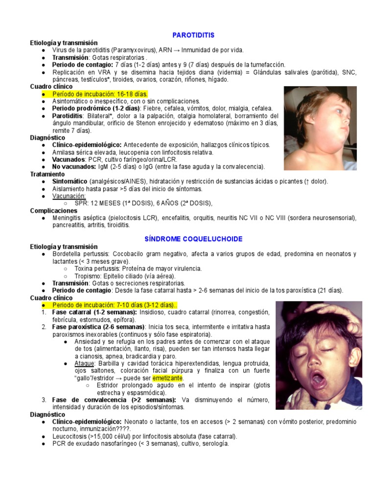 Parotiditis y SX Coqueluchoide | PDF | Enfermedades y trastornos ...