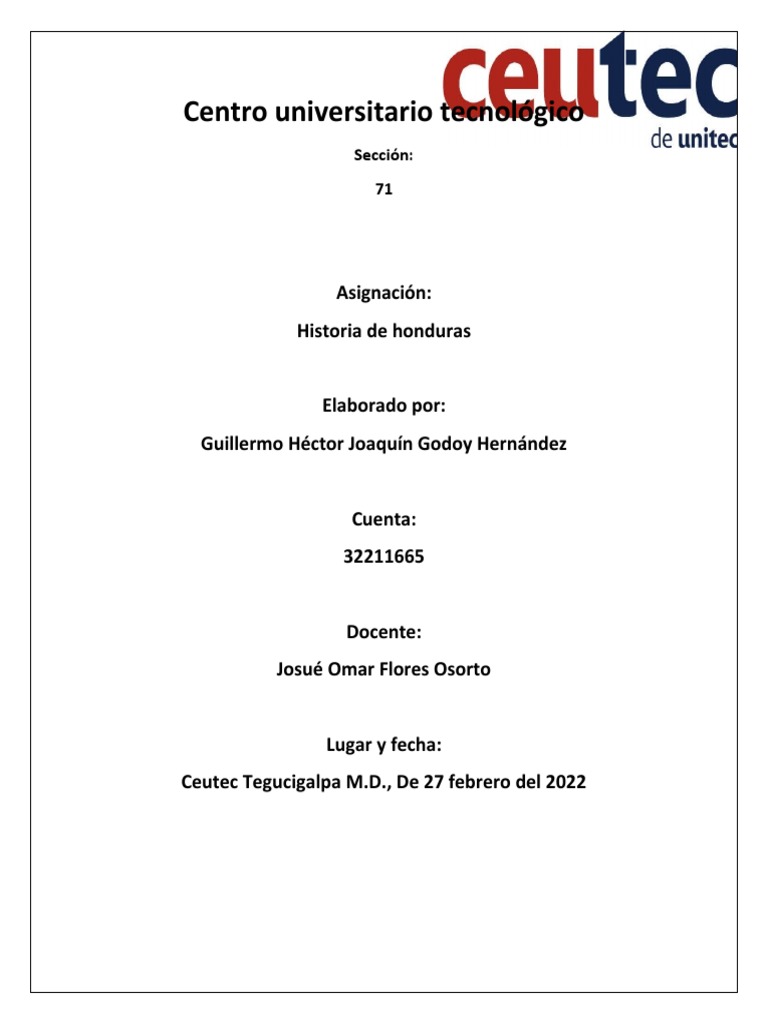 La Reacción Conservadora o Anárquica de Honduras 1838-1876 | PDF ...
