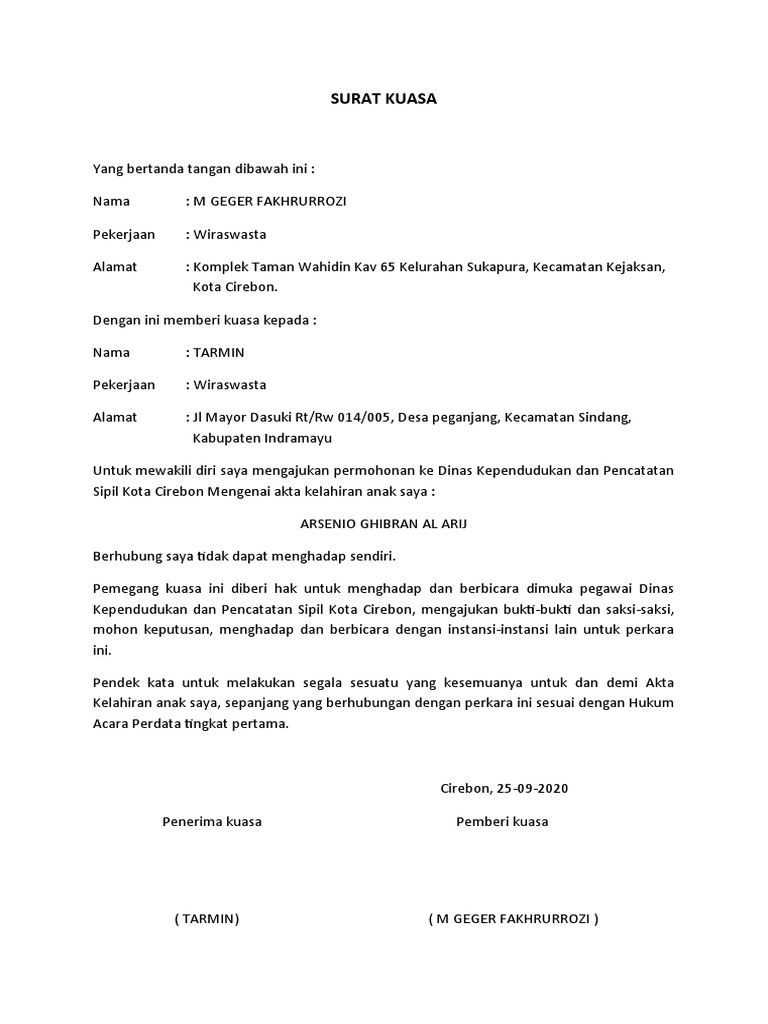 Surat Kuasa | PDF