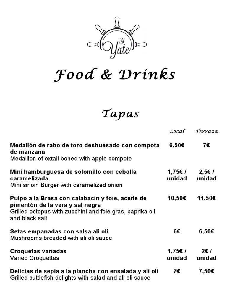 Carta Yate Pdf Ensalada Alimentos