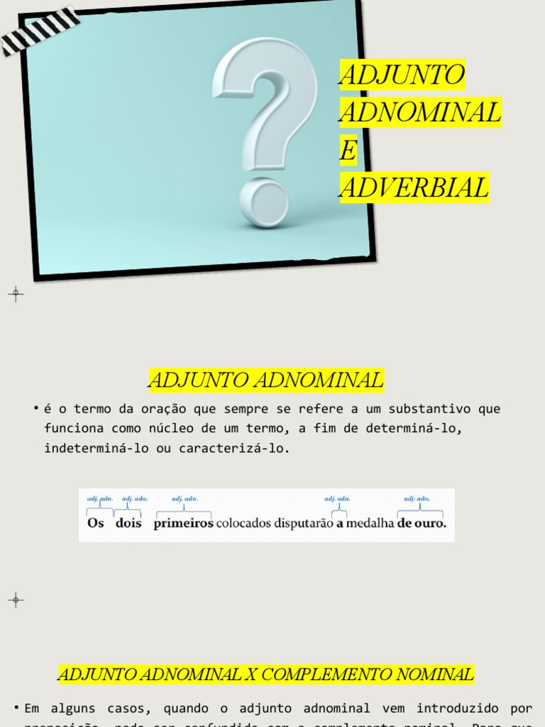 Adjunto Adnominal e Adverbial | PDF