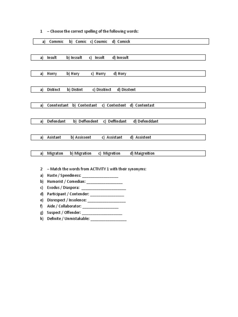 Correct Spelling | PDF | Language Arts & Discipline