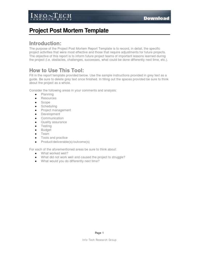 Post Mortem Report | PDF | Project Management | Cognition
