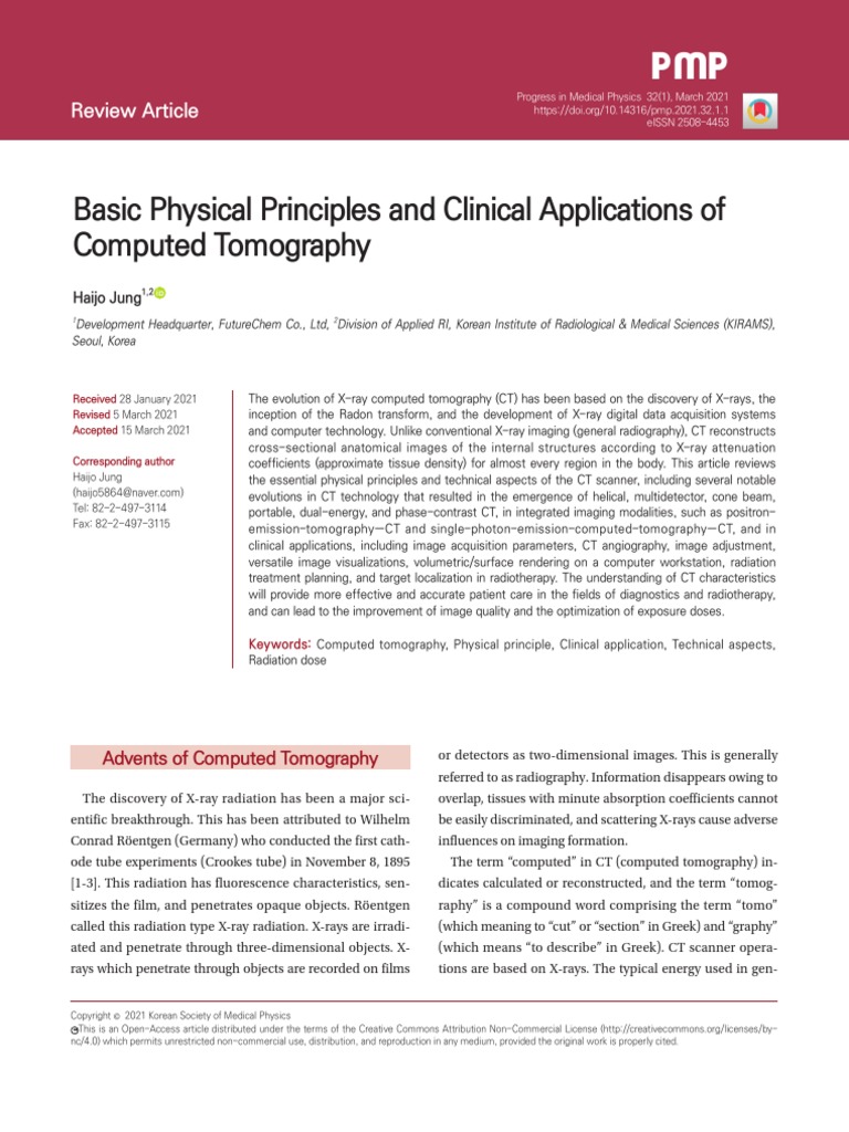 Basic Physical Principles and Clinical Application | PDF | Ct Scan ...