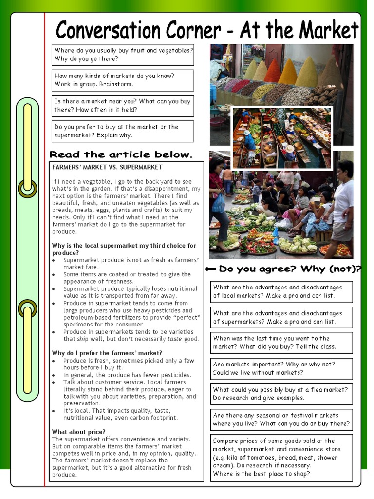 At The Market | PDF | Supermarket | Farmers' Market