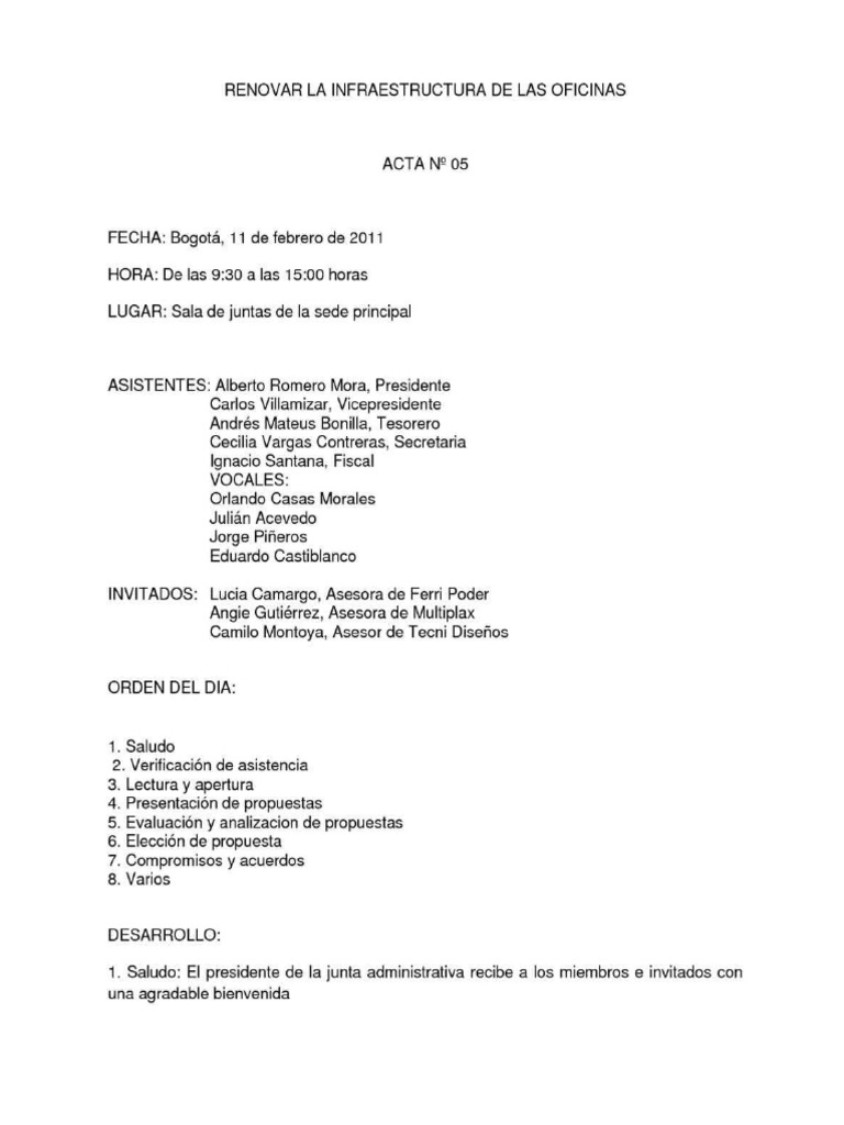 Ejemplos Actas | PDF