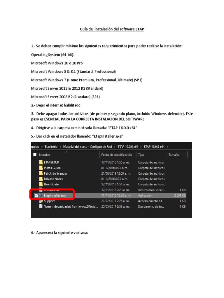 Guia de Instalacion Del Software ETAP | Descargar gratis PDF ...