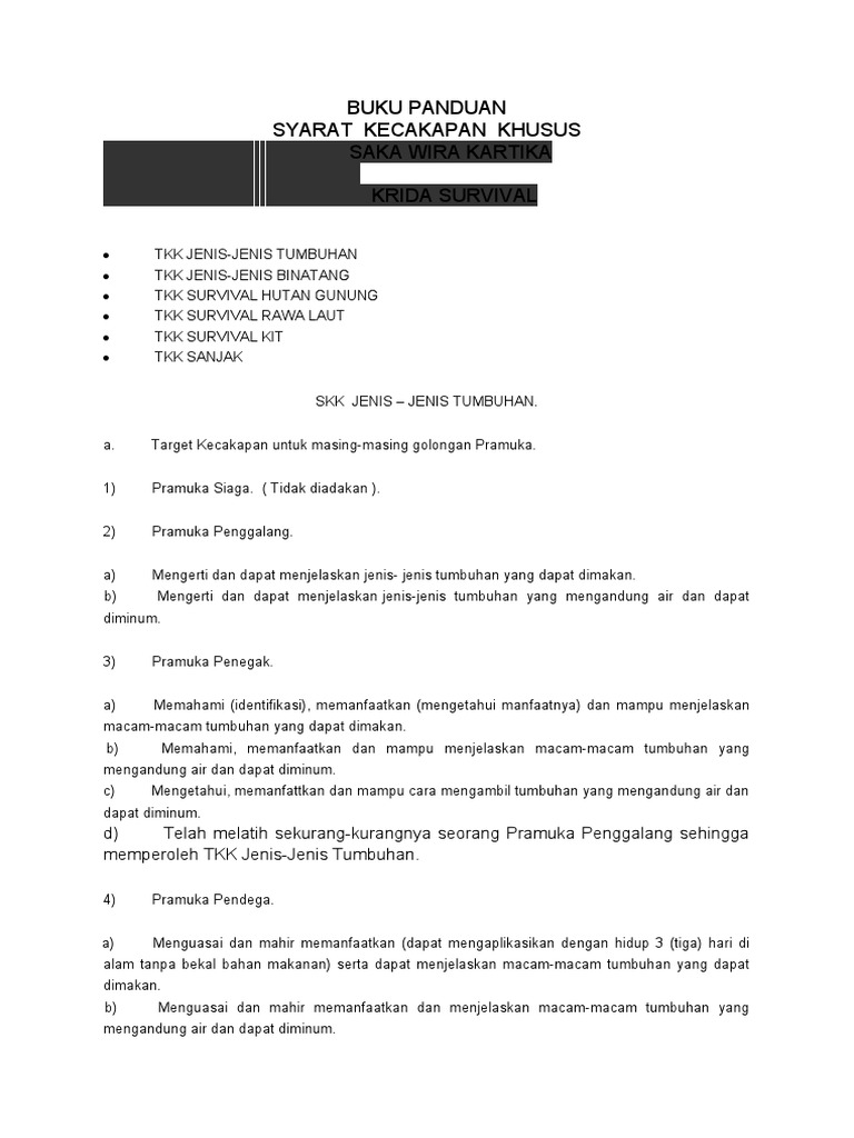 Krida Survival | PDF | Sains & Matematika