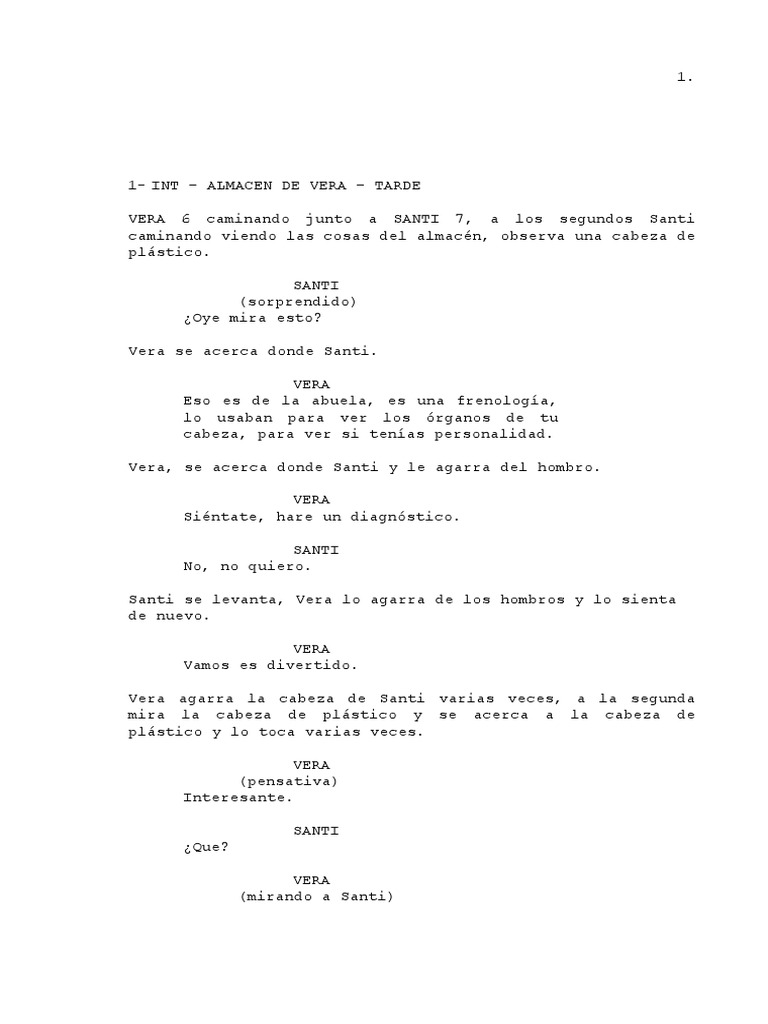 Guion 1 - Escena de Almacen | PDF