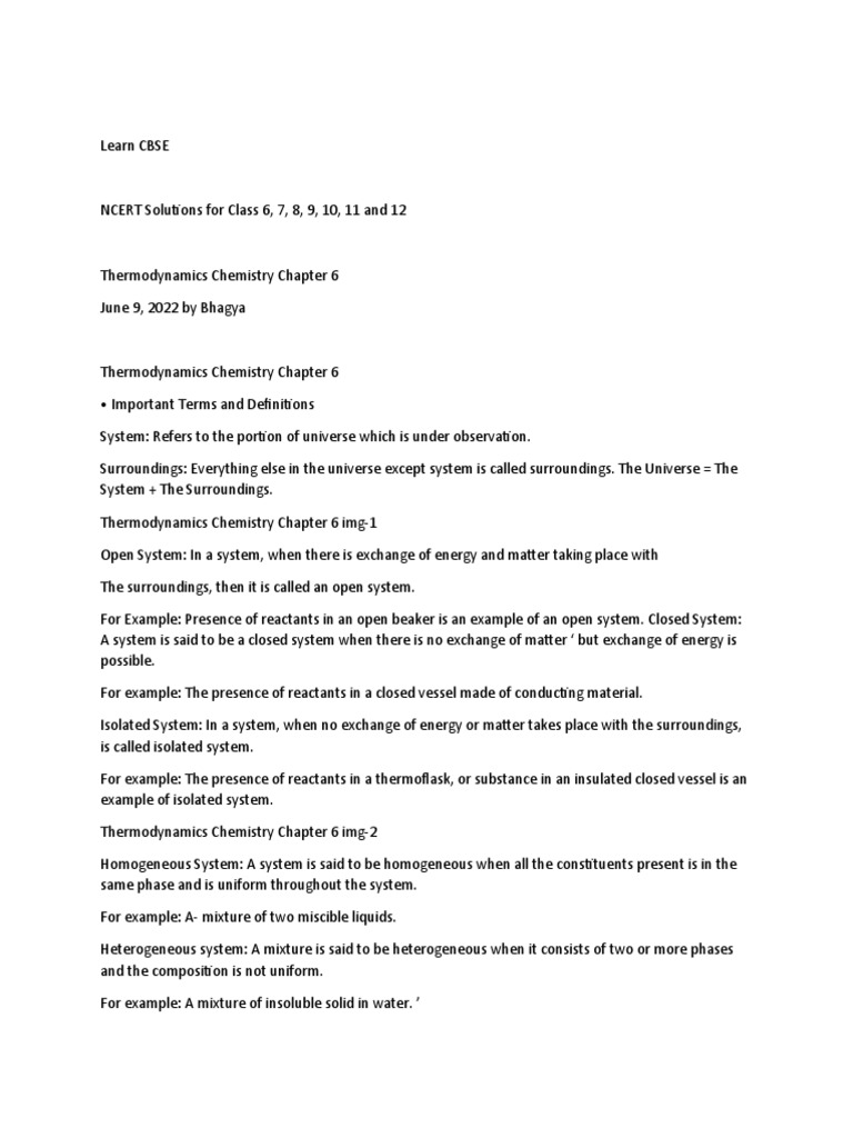Document Of Che Chapter 6 Notes Pdf Enthalpy Heat
