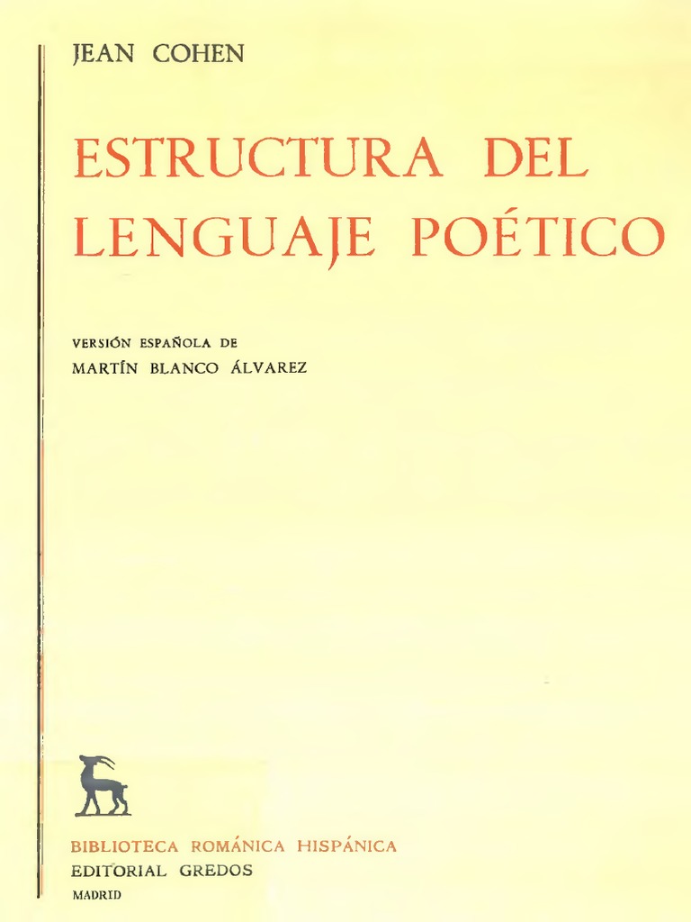 Cohen, Jean - Estructura Del Lenguaje Poético | PDF | Poesía | Prosa