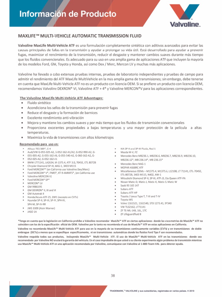 Hoja Tecnica Maxlife | PDF